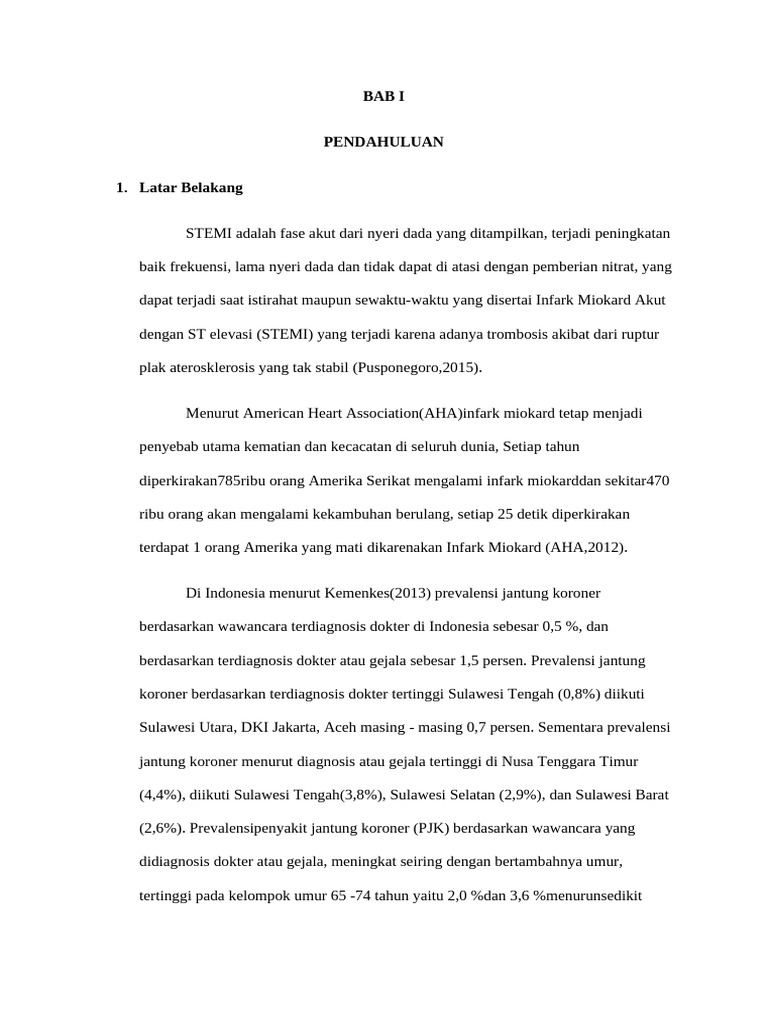 Laporan Pendahuluan STEMI JADI BESOK | PDF