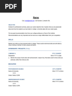 Tabular Resume Template Guide | PDF
