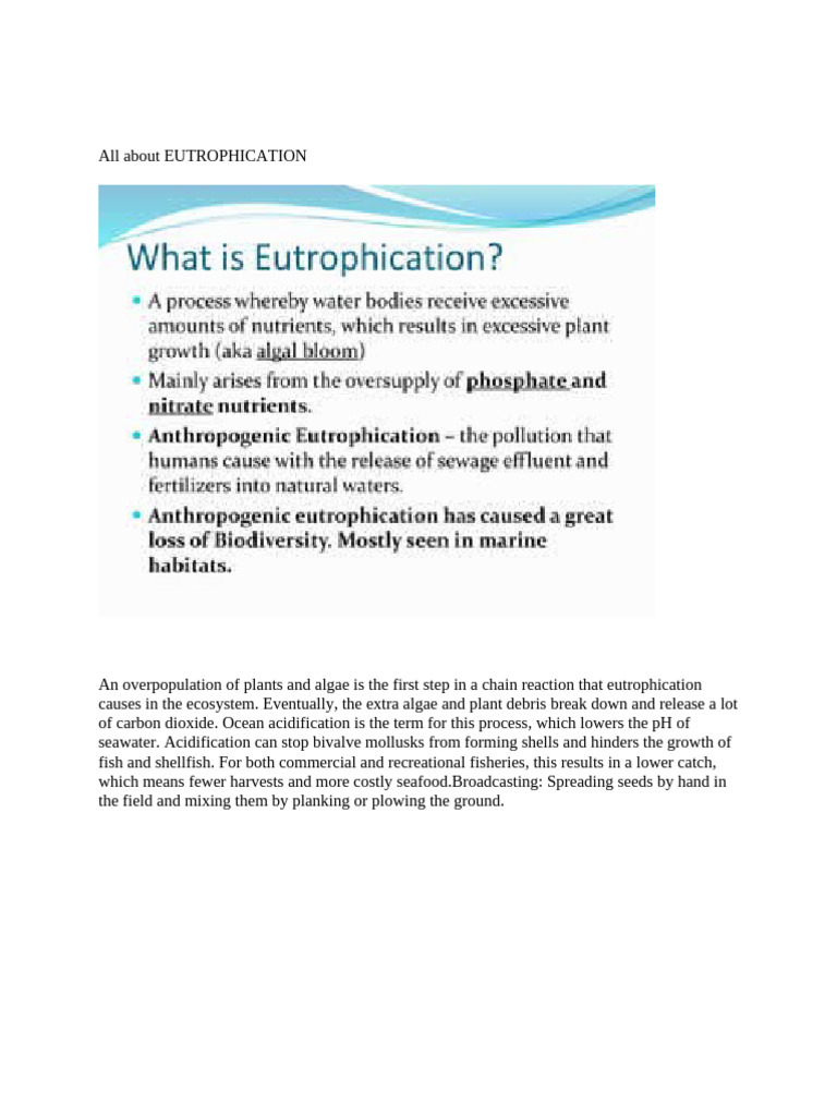 All About Eutrophication | PDF | Science & Mathematics