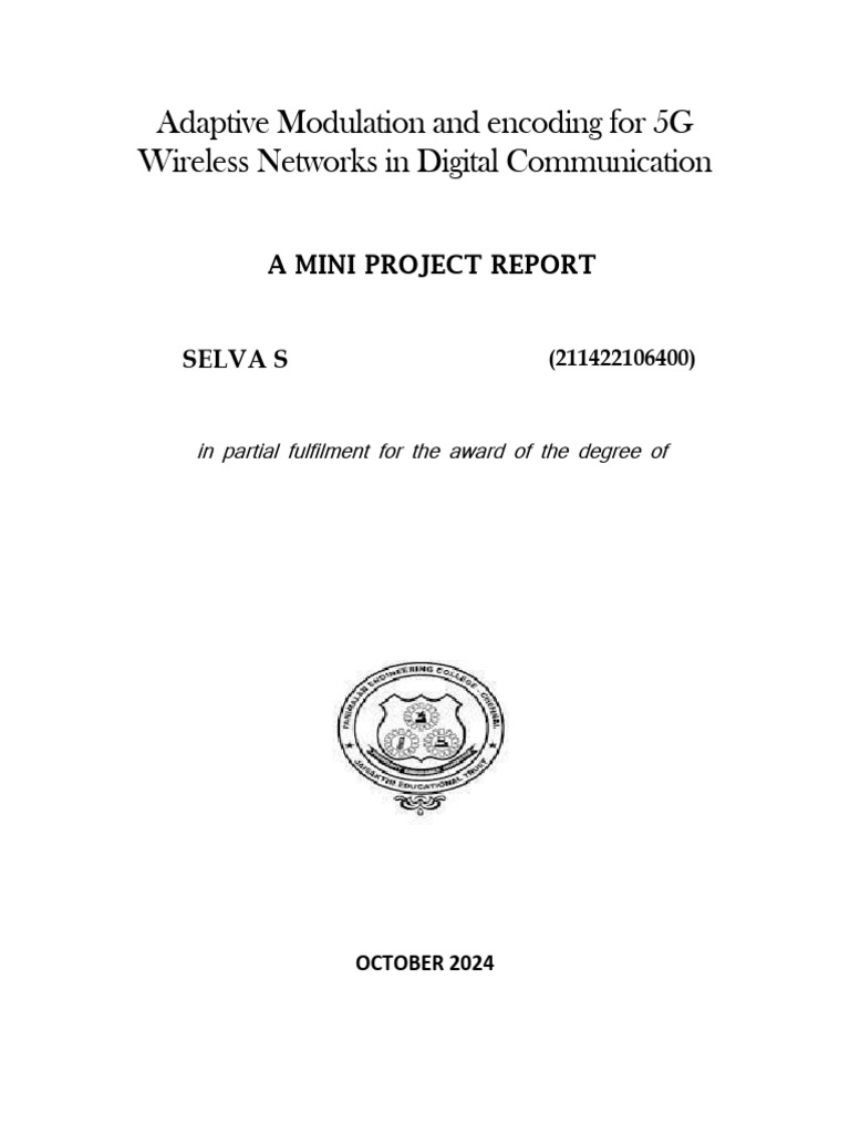 Adaptive Modulation and Encoding For 5G Wireless Networks in Digital ...