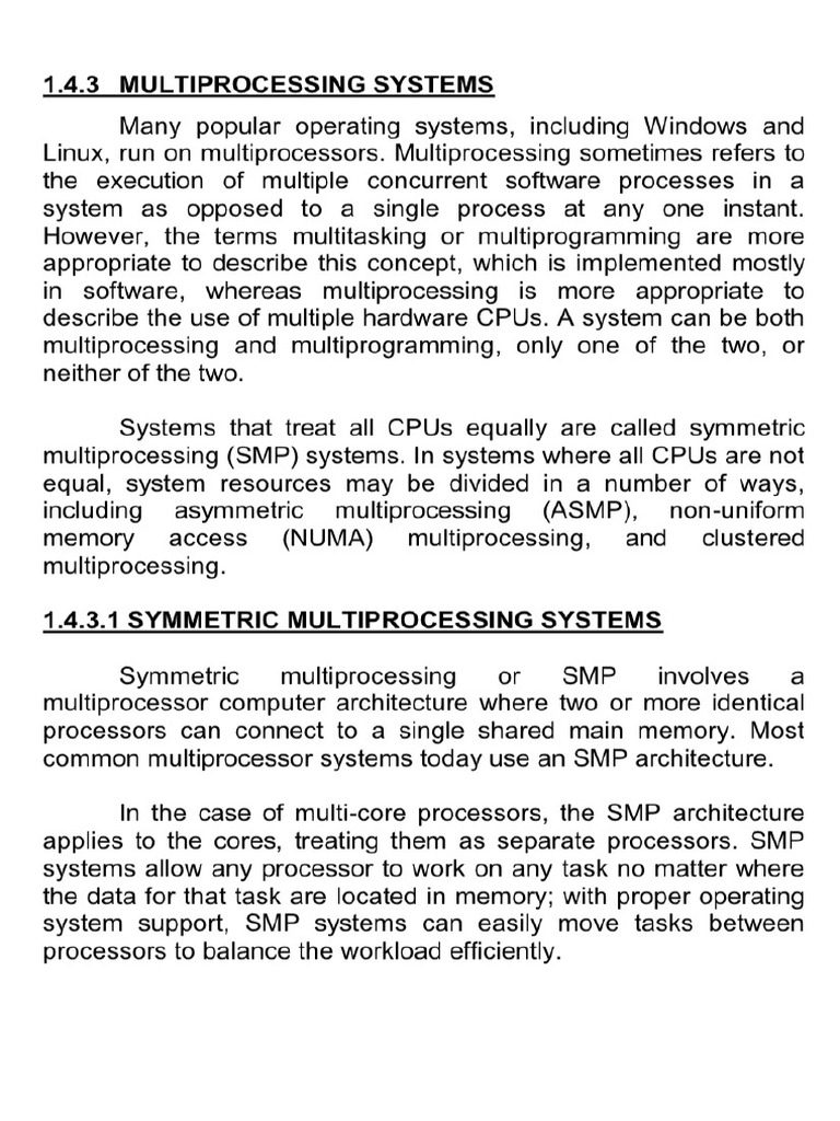 Unit 1. Multi Processing | PDF