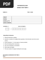 Grade 7 Term 1 Maths Assignment | PDF | Mathematics