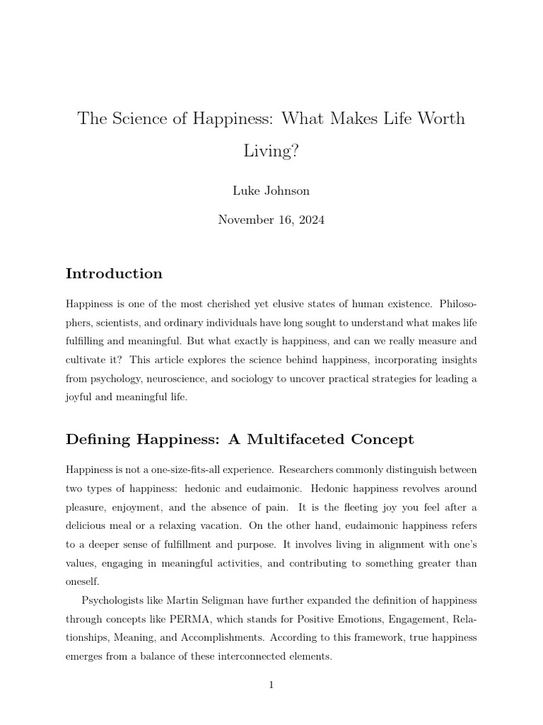 The Science of Happiness | PDF | Happiness | Meditation