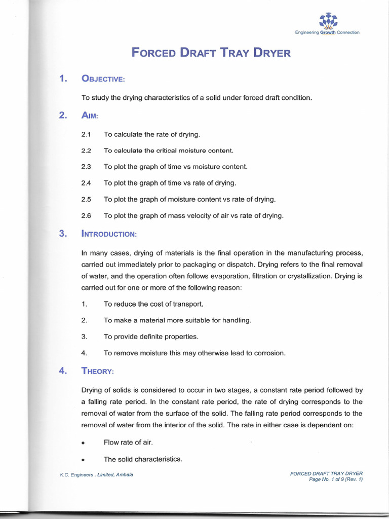 Forced Draft Tray Dryer - Rotated | PDF