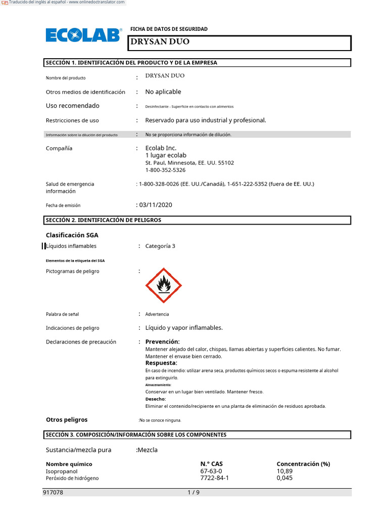 Drysan Duo | PDF | Solubilidad | Agua