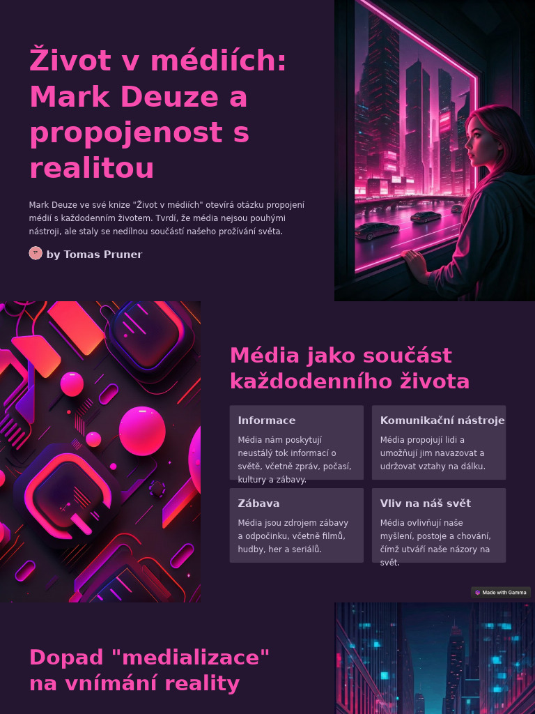 Zivot V Mediich Mark Deuze A Propojenost S Realitou | PDF