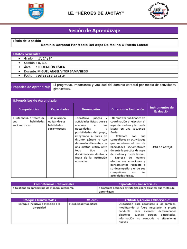 Dominio Corporal: Aspa de Molino | PDF | Aprendizaje | Corriendo