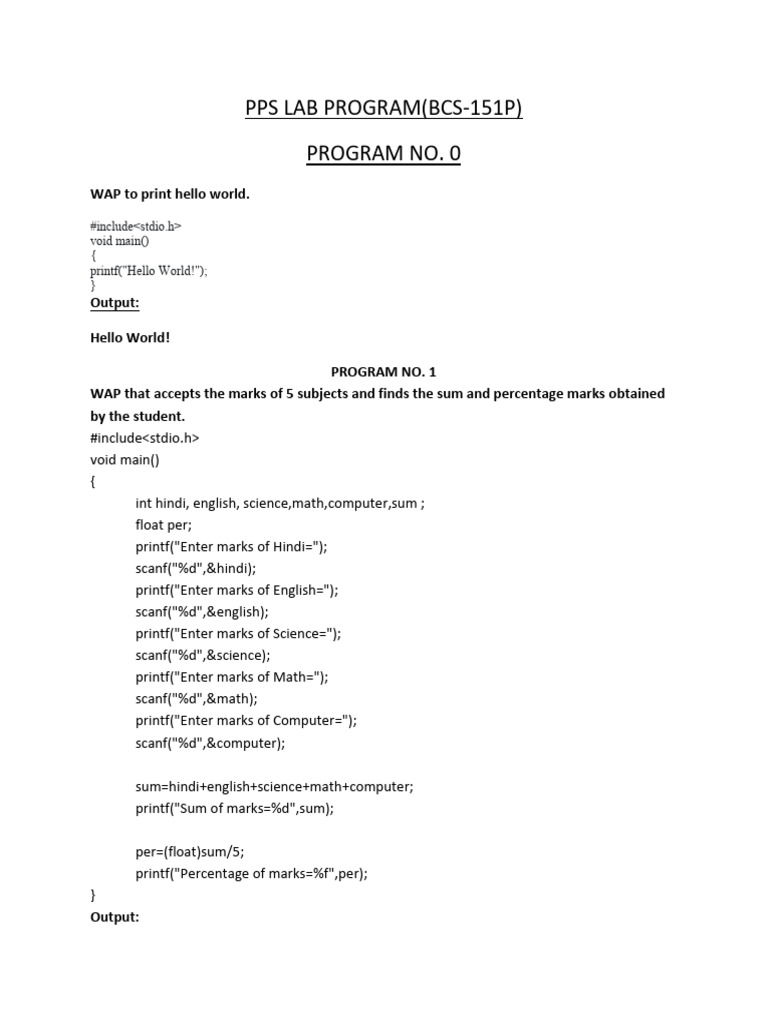 Lab Program Solution in PDF | PDF | Area | Computer Programming