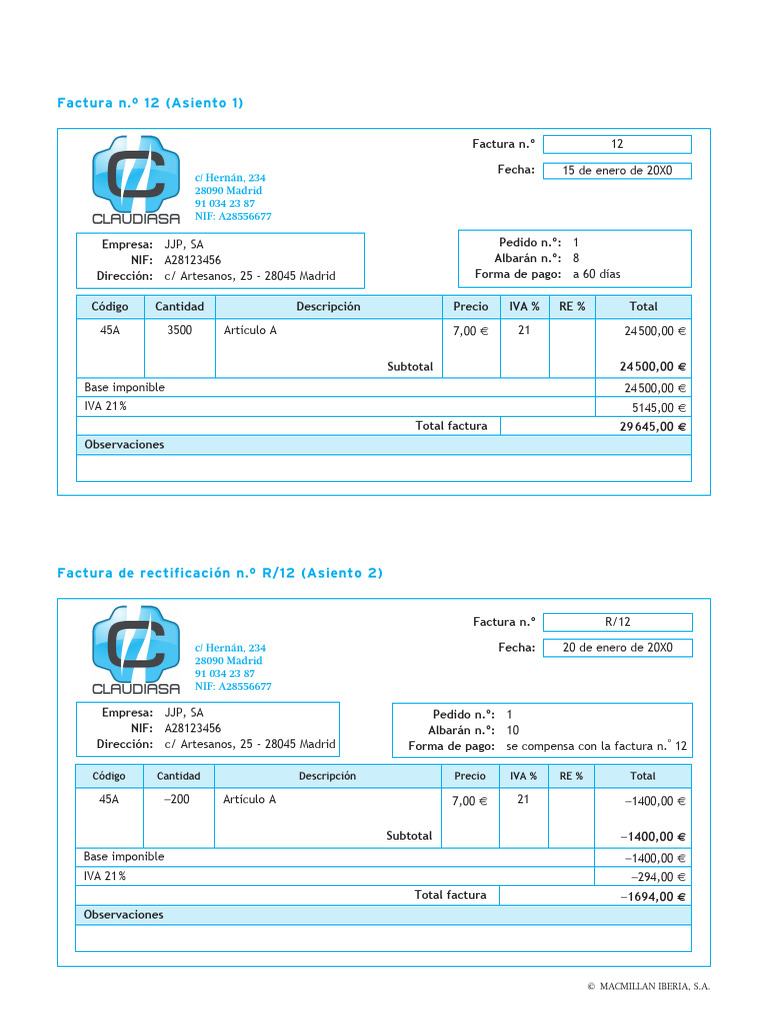 TDC21CAST U03 Casopractico | PDF | Factura | Documentos empresariales