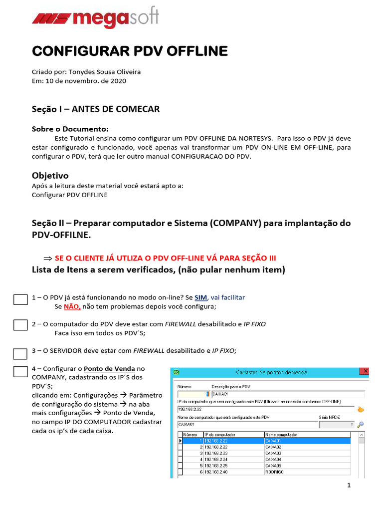 Configuração de PDV Offline NORTESYS | PDF | Microsoft SQL Server ...