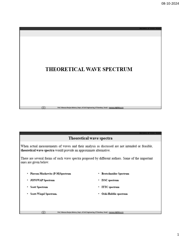Lec18 | PDF | Spectral Density | Waves