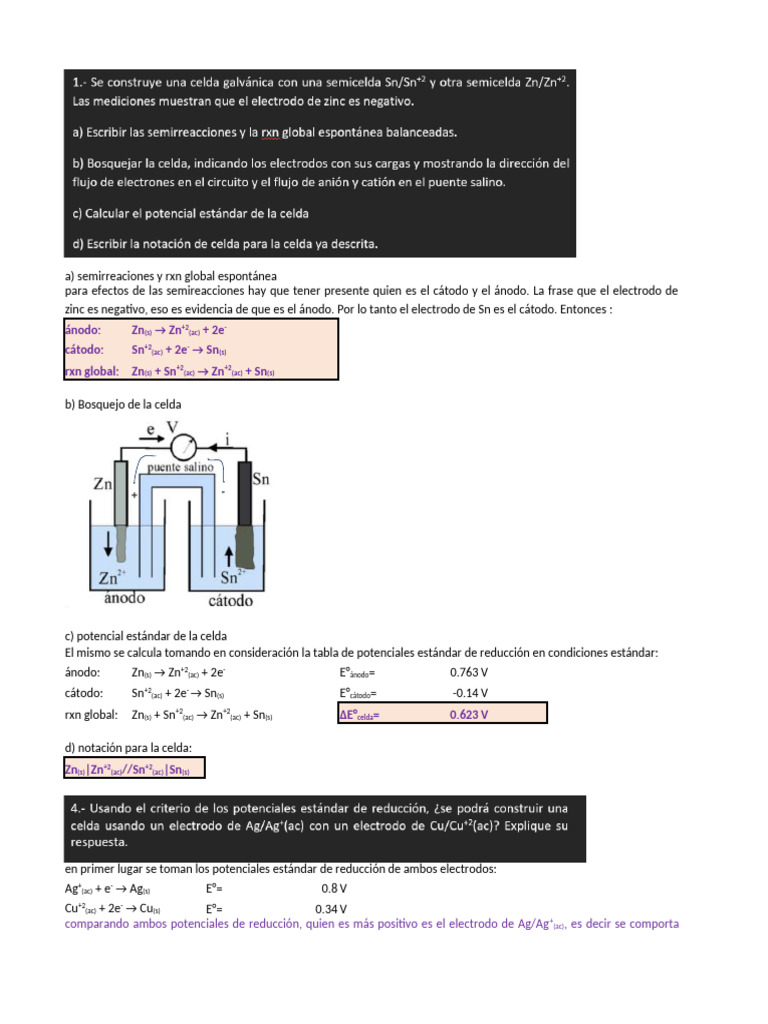 Ejercicios Electroquímica | PDF | Electrodo | Ánodo