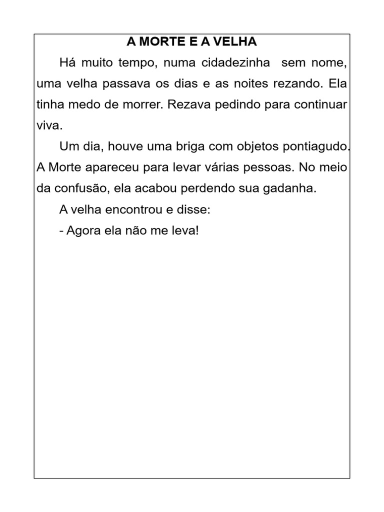 A Velha e a Gadanha da Morte | PDF | Poesia