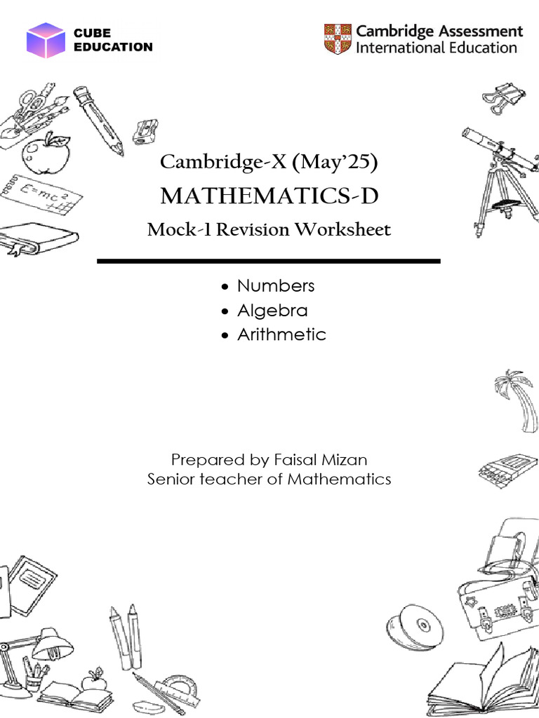 Mock-1 Revision Worksheet | PDF | Elementary Mathematics | Mathematics