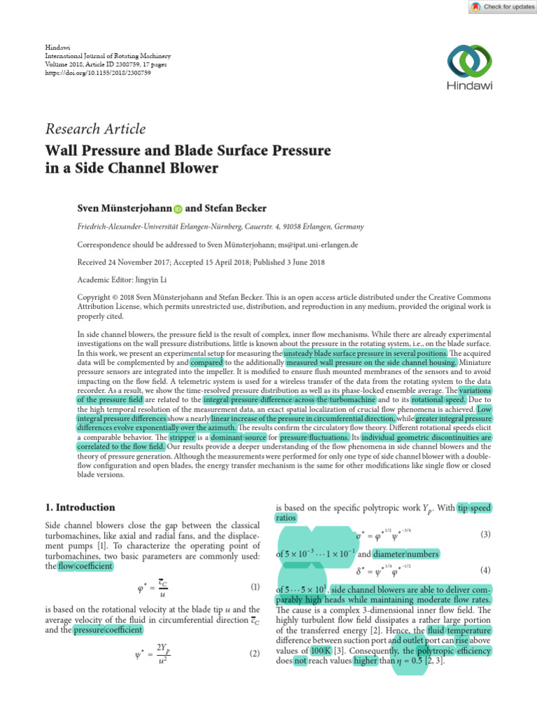International Journal of Rotating Machinery - 2018 - Münsterjohann - Wall Pressure and Blade ...