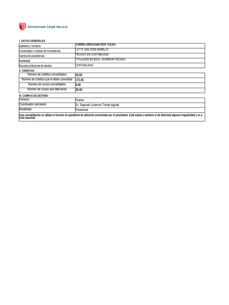 Informe de Pre Convalidación | PDF | Auditoría | Contabilidad