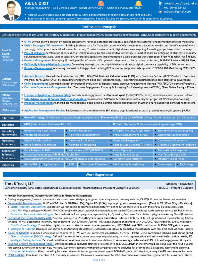 Naukri ArjunDixit (10y 0m) | PDF | Analytics | Customer Relationship Management