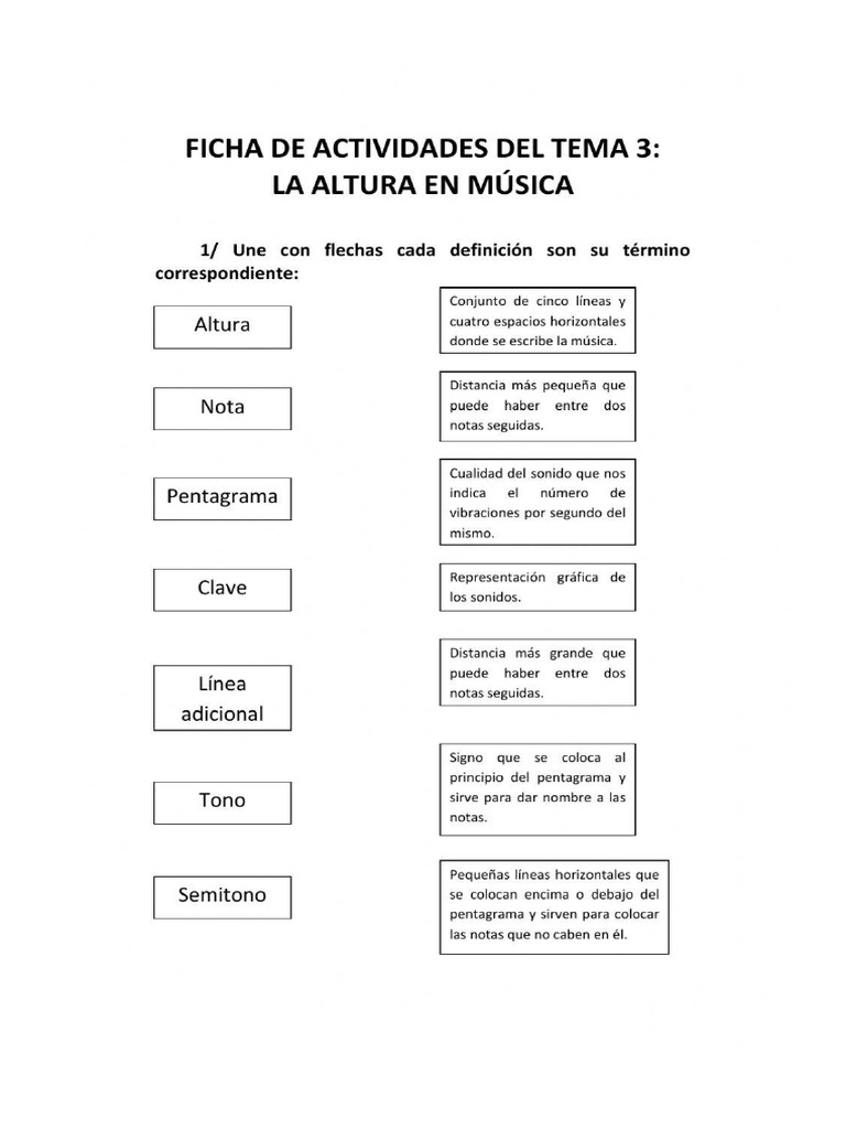 Ejercicios Altura Del Sonido | PDF
