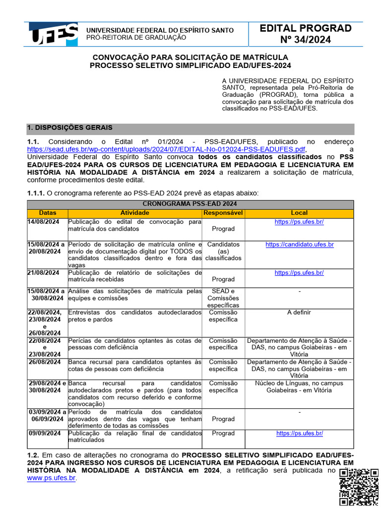 Edital Prograd 34 2024 - Solicitacao de Matricula Pss Sead 2024 - 58421 ... Edital Prograd 34 2024 - Solicitacao de Matricula Pss Sead 2024 - 58421 ...