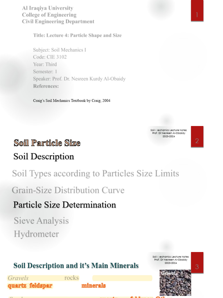 Lecture 4 Particle Size Distribution | PDF | Soil Mechanics | Applied ...