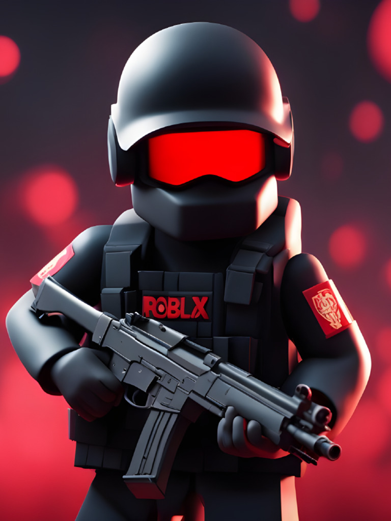 An Roblox MTF Nu 7 With An Ak 47 in His Left Hand Upscaled | PDF