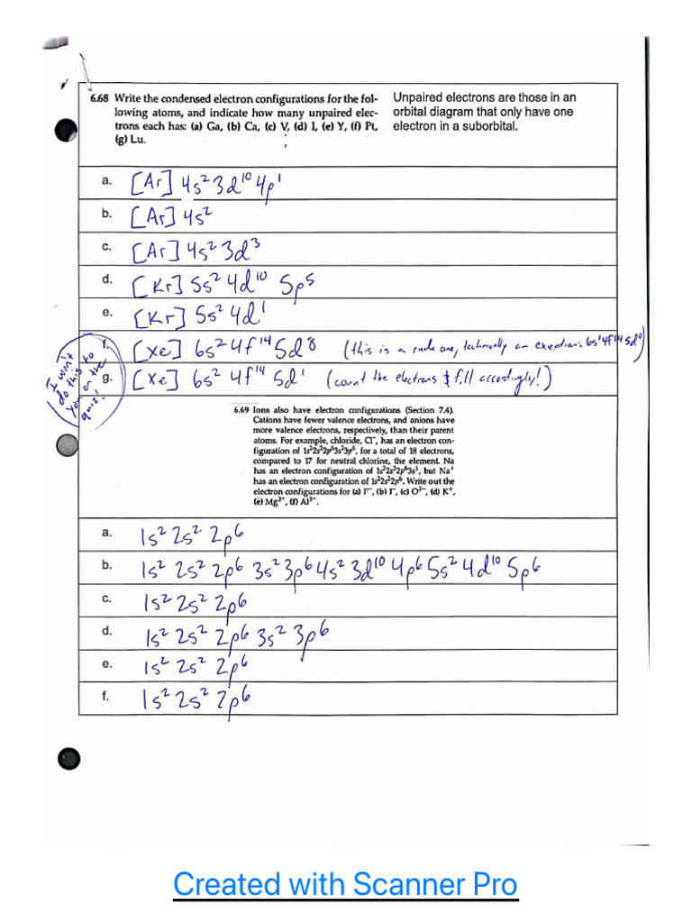 Electron Config Exceptions Key | PDF | Ion | Physical Chemistry