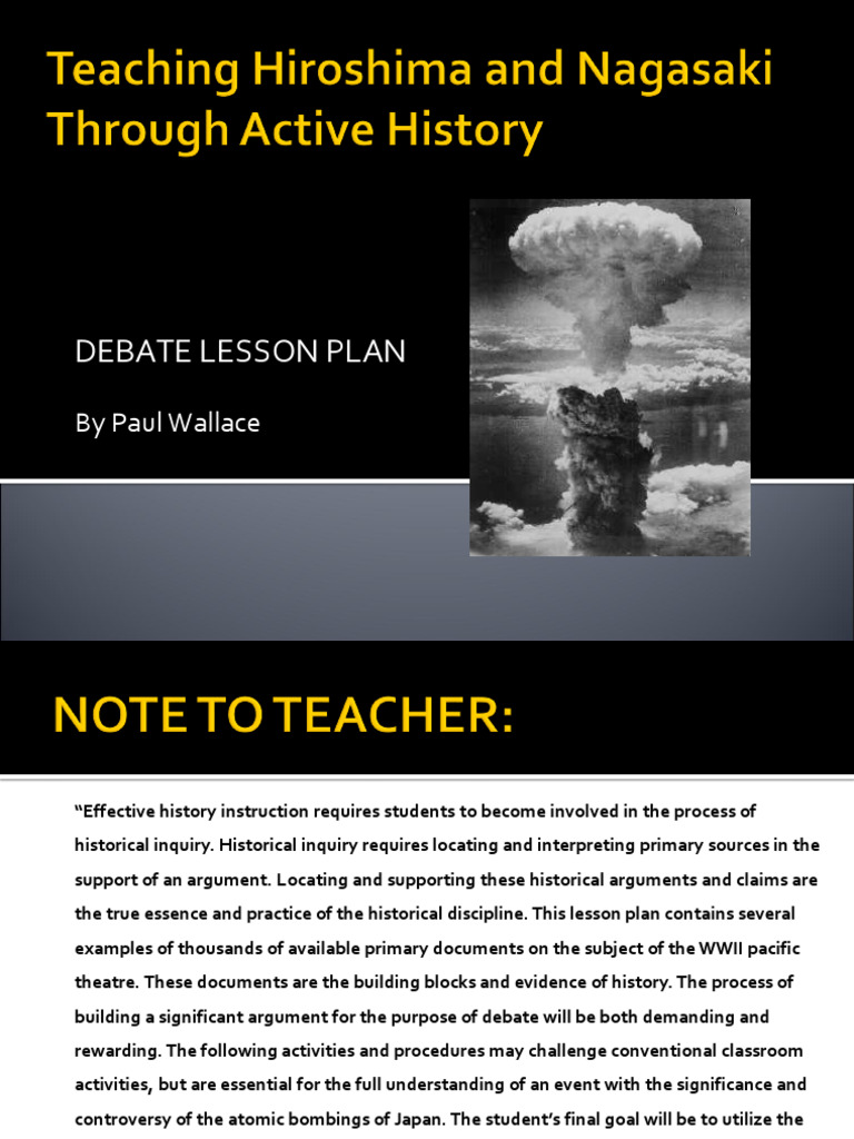 Teaching Hiroshima and Nagasaki Through Active History | PDF | Atomic ...