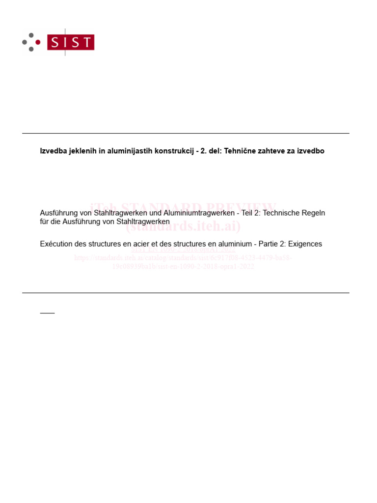 SIST EN 1090 2 2018 Opra1 2022 | PDF | Structural Steel | Building ...