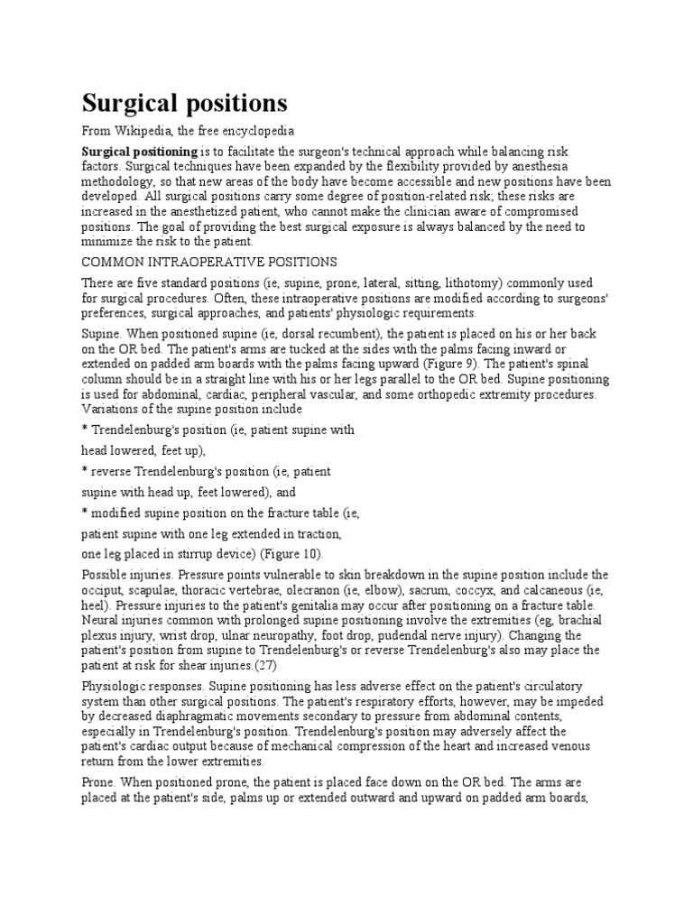 Surgical Positions | Surgery | Anatomical Terms Of Motion