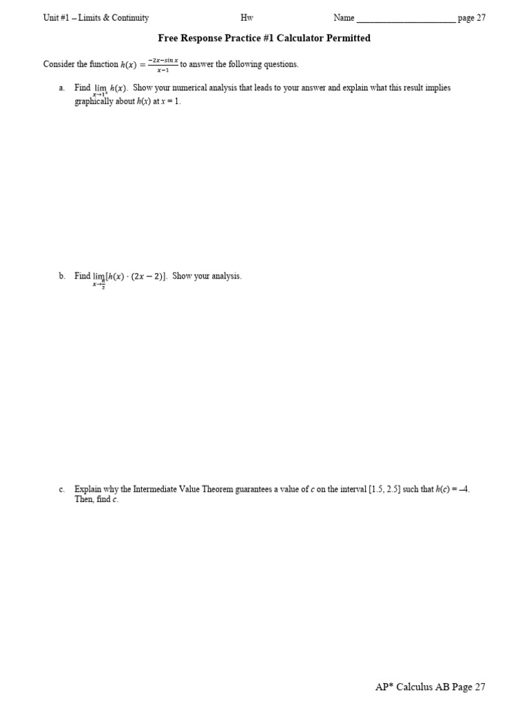 HW FRQ Practice | PDF