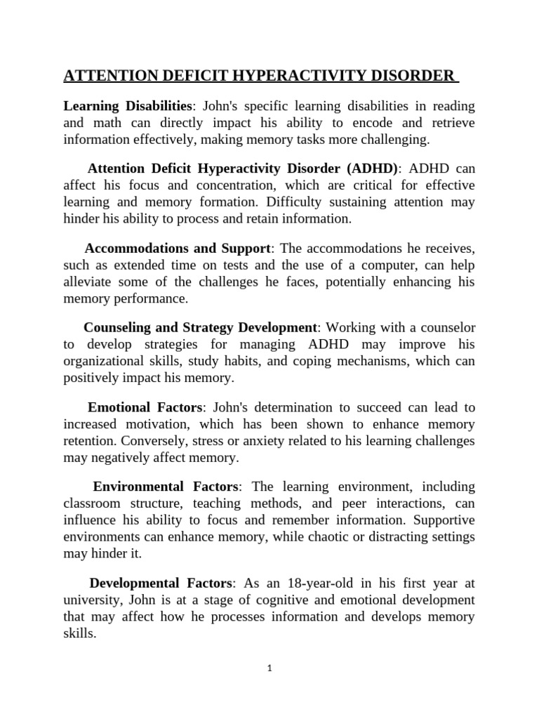 Attention Deficit Hyperactivity Disorder | PDF | Attention Deficit ...