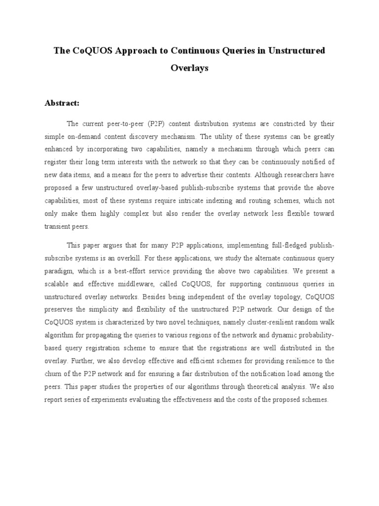 The CoQUOS Approach To Continuous Final | PDF | Internet Protocols | Java (Programming Language)