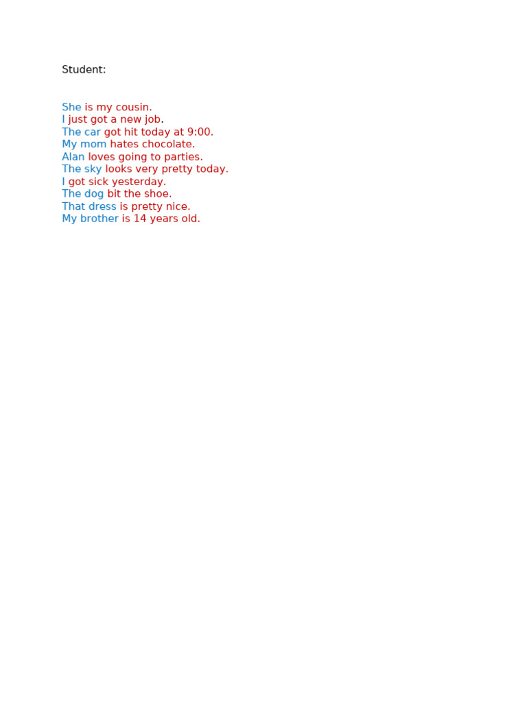 Subject and Predicate | PDF