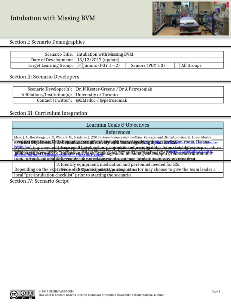 Intubation With Missing BVM | PDF | Sepsis | Clinical Medicine