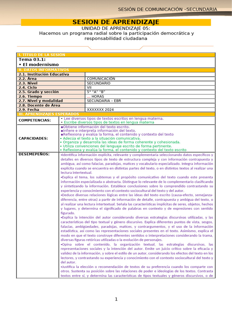 5° SESION ACTV 03.1 -COMUNICACIÓN 2024 | PDF | Enseñando | Aprendizaje