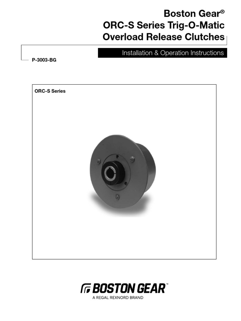 p-3003-bg Boston Gear Clutch Manual | PDF | Clutch | Screw