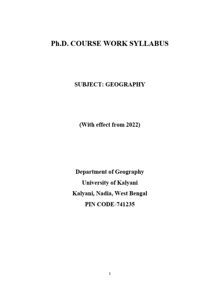 PhD-Course-Work-Syllabus Geography 23 02 2022 | PDF | Statistics ...
