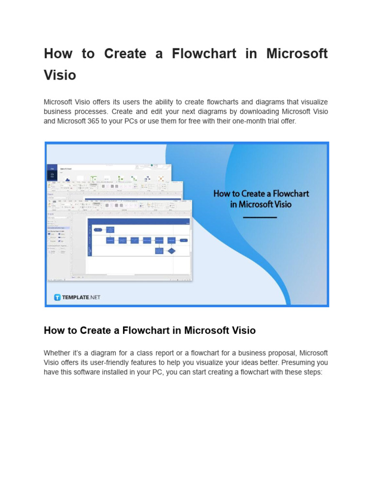 How To Create A Flowchart in Microsoft Visio | PDF | Microsoft | Software