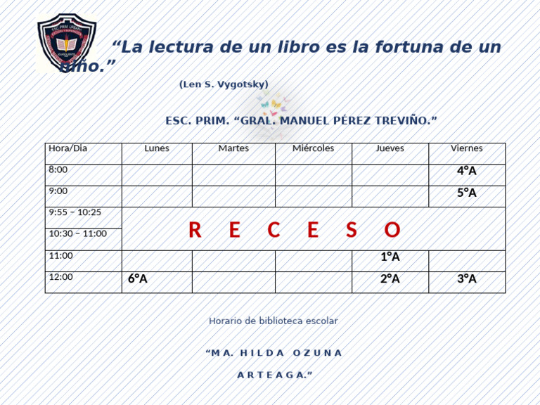 Horario de Biblioteca | PDF