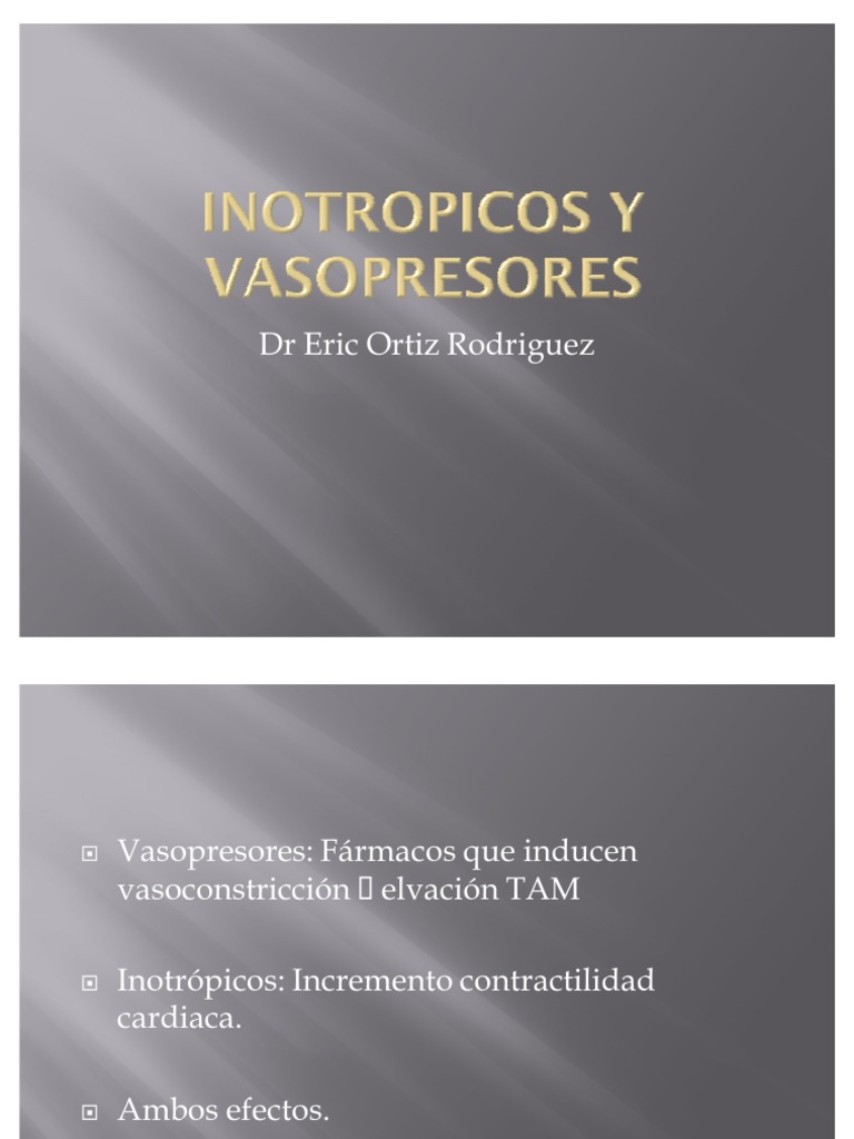 Inotropicos y Vasopresores | PDF