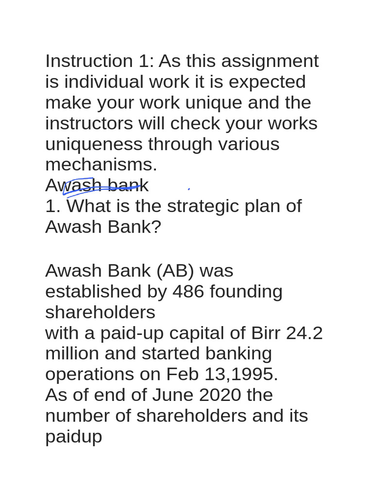 Awash Bank Assignment | PDF | Banks | Business Ethics