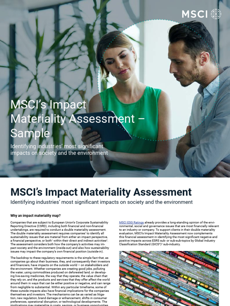 MSCI Impact Materiality Map Sample | PDF | Business