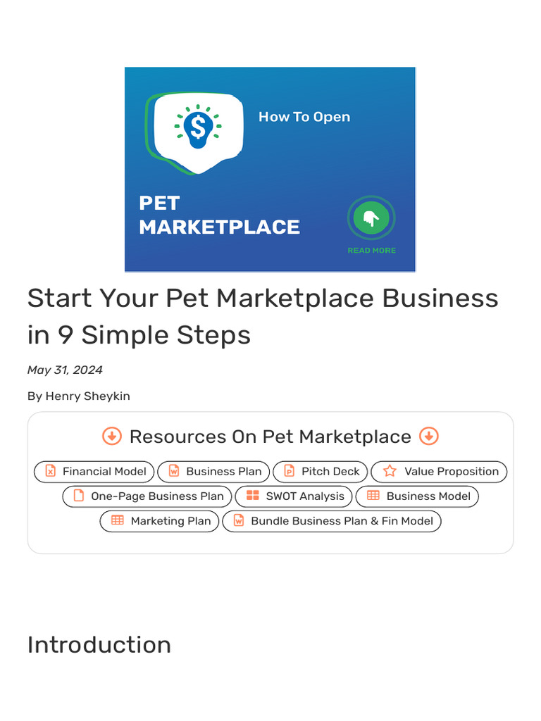 Launch Your Pet Marketplace in 9 Steps: A Complete Checklist! | PDF ...