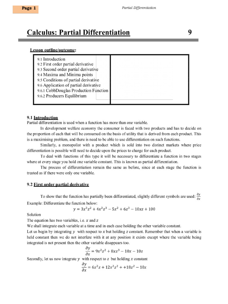 Partial Differentiation | PDF