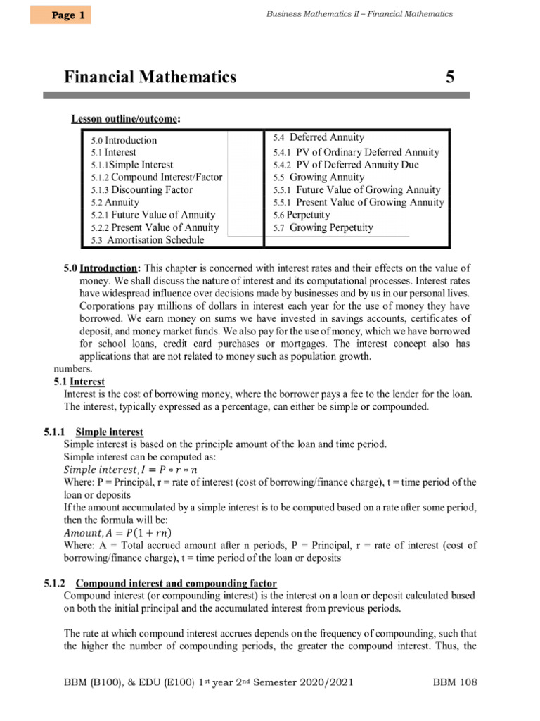 Financial Mathematics | PDF