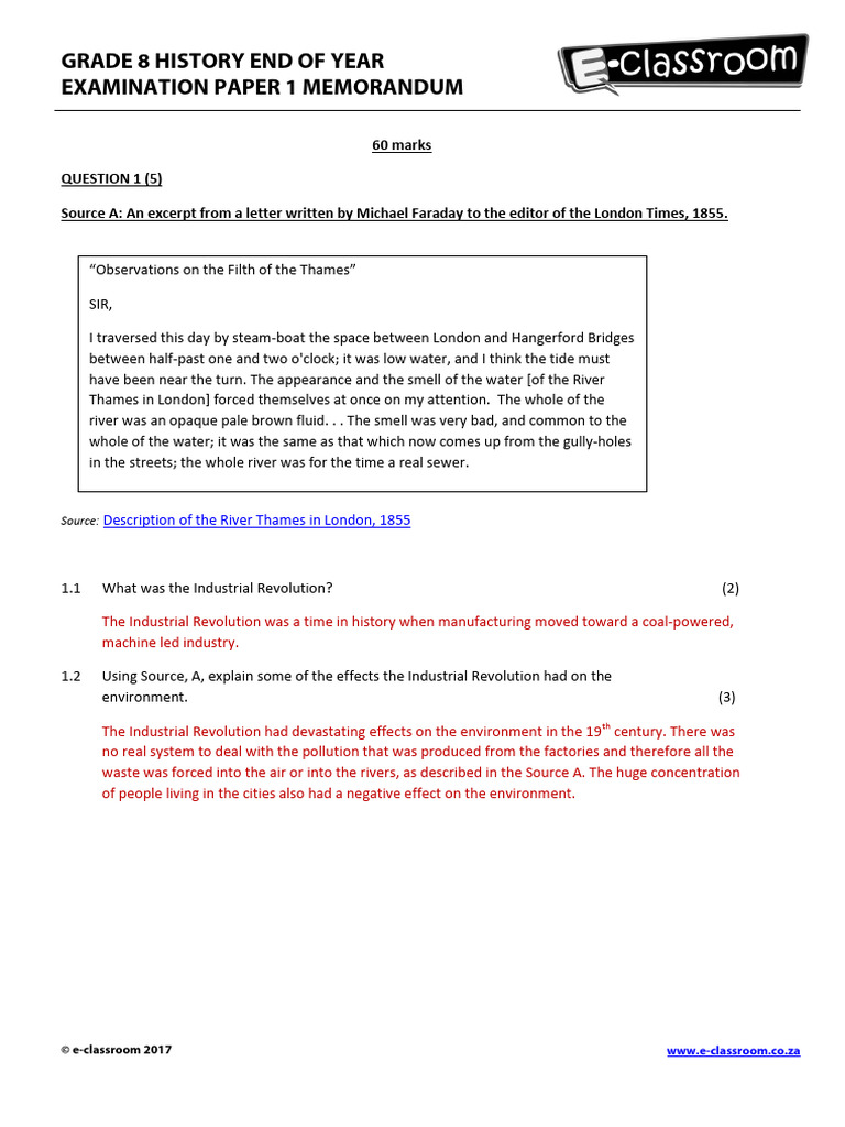 Eng gr8 History Final Exam Paper 1 Memo | PDF | Politics | History