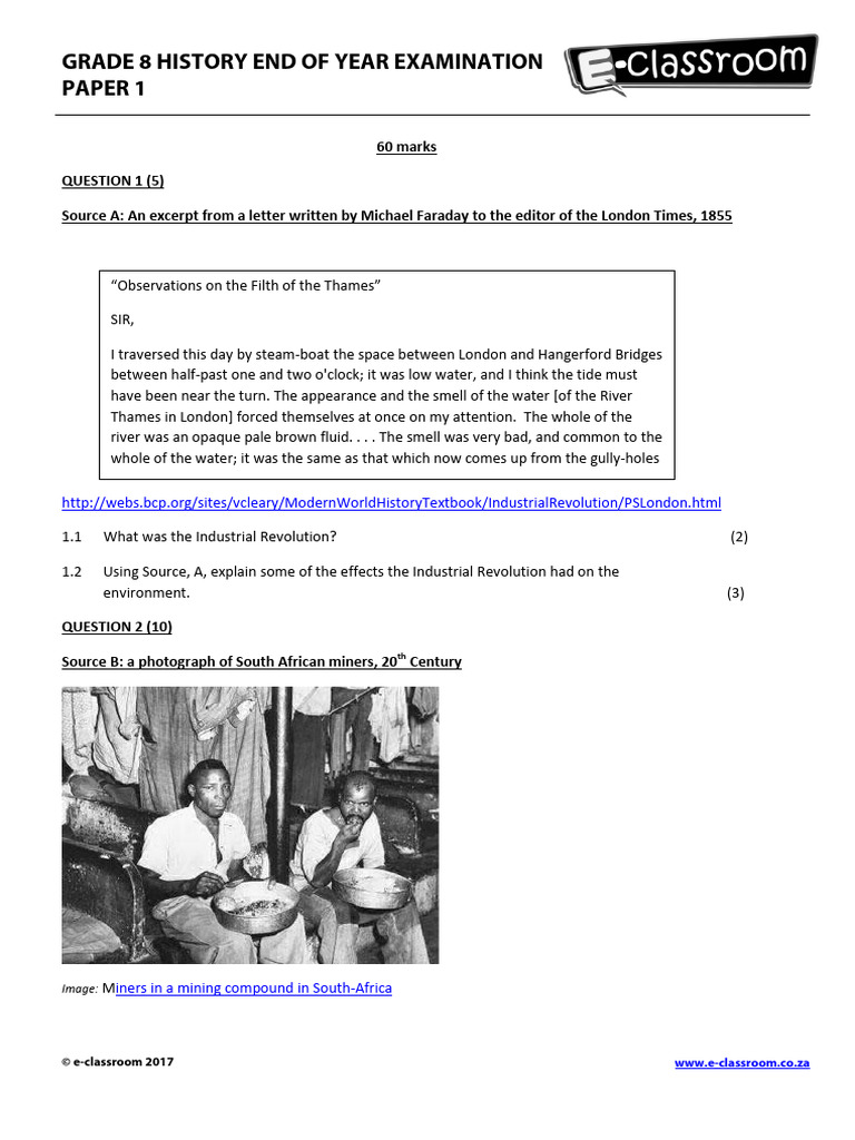 Eng gr8 History Final Exam Paper 1 | PDF