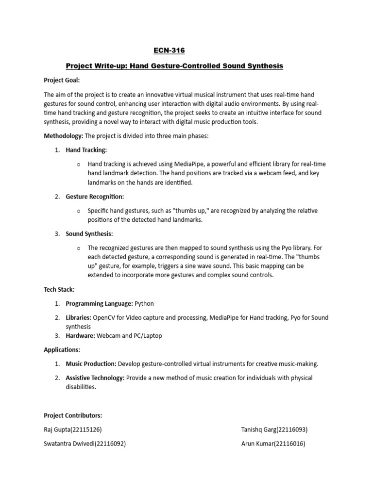 ECN-316 Project Writeup | PDF | Computers | Technology & Engineering