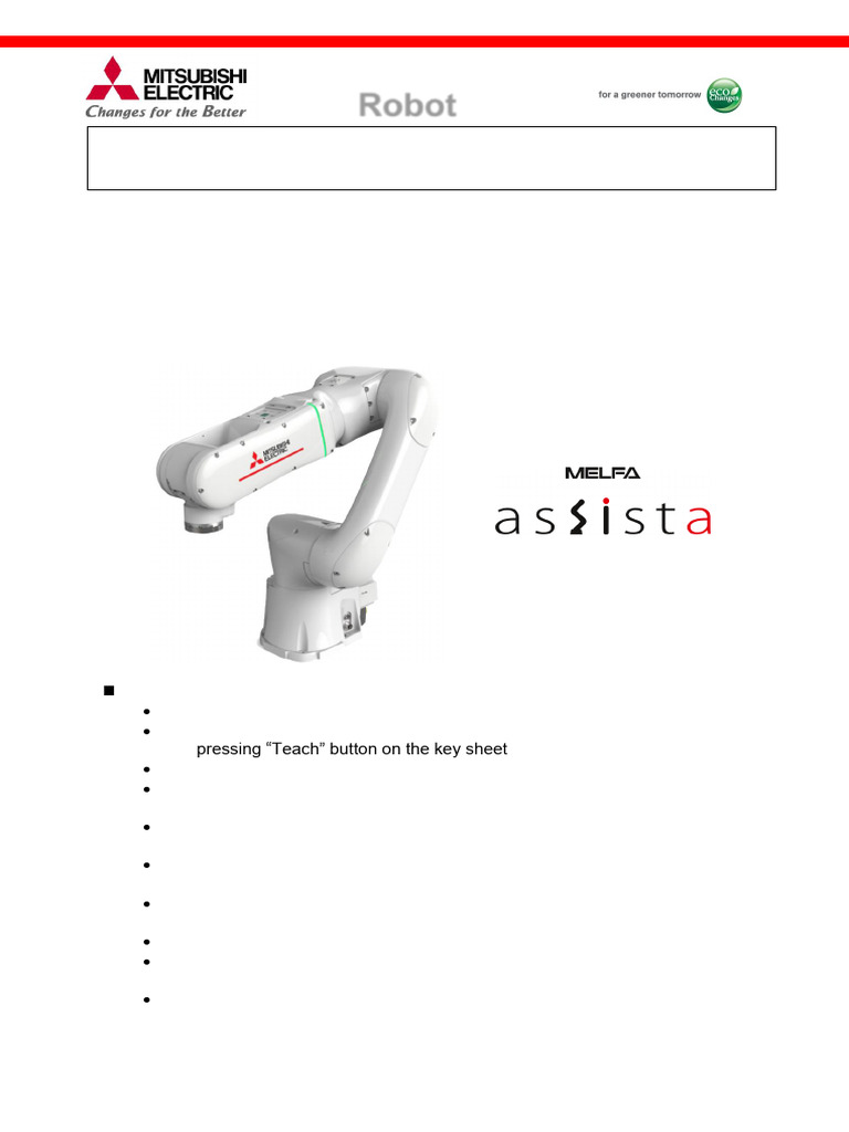 MELFA ASSISTA RV-5AS Product Introduction | PDF | Business | Computers