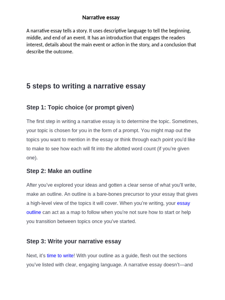 How to Write a Narrative Essay | PDF | Essays | Writing